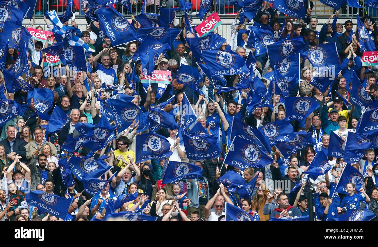 LONDON, ENGLAND - MAY 15:Chelsea fans celebrating the team's first goal ...