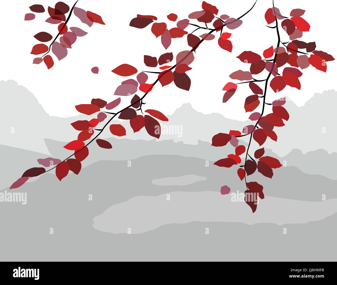 Beautiful landscape mountains river Stock Vector Images - Alamy