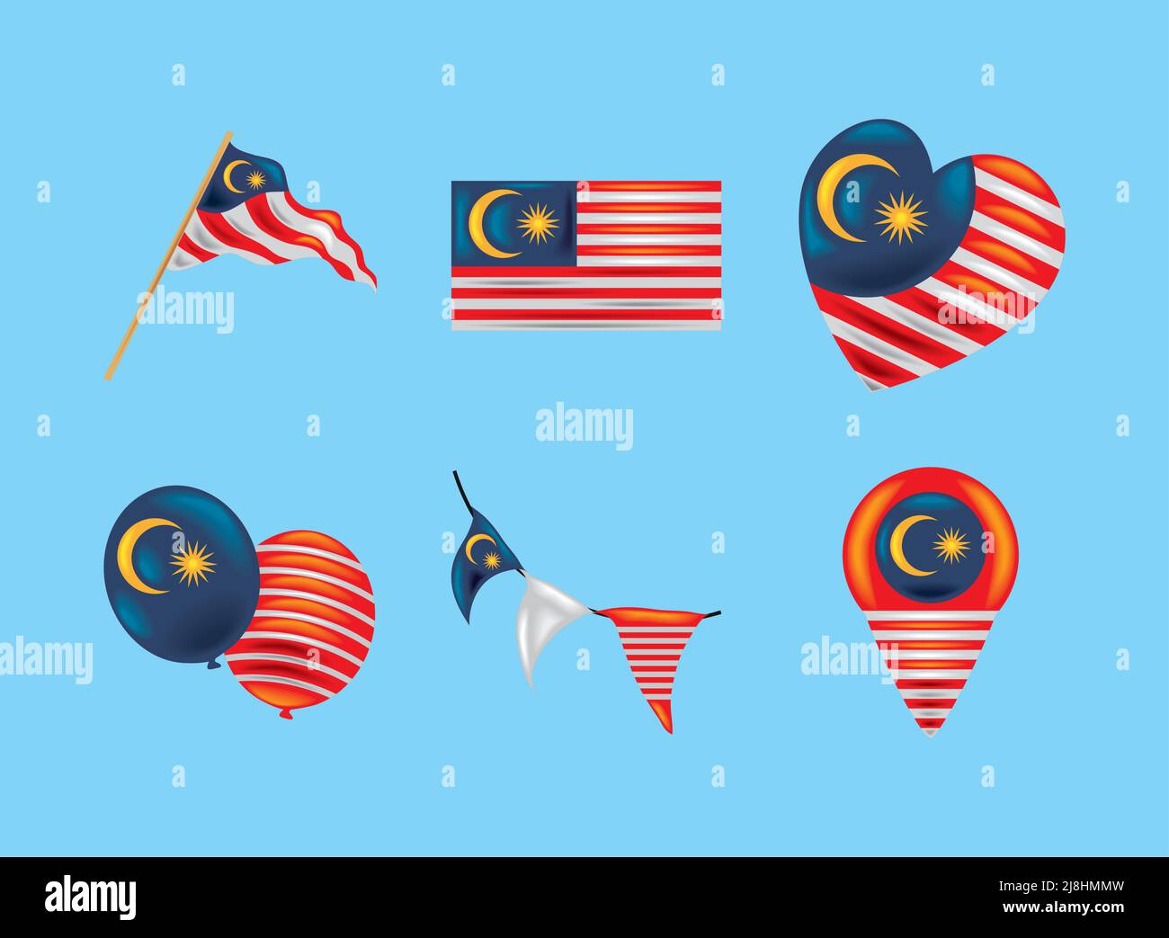 icons set day merdeka party Stock Vector Image & Art - Alamy