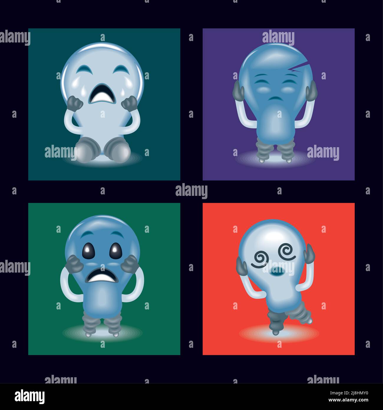 icons cute light bulb character Stock Vector Image & Art - Alamy