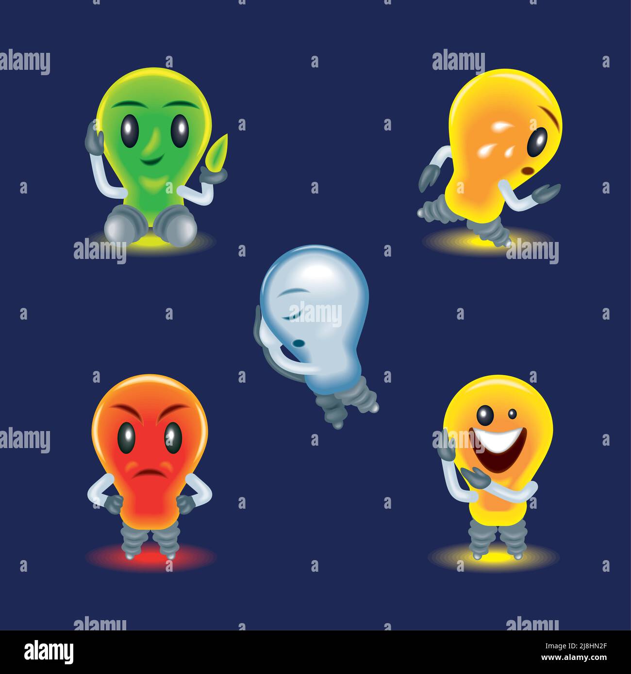 icons light bulbs cartoon Stock Vector Image & Art - Alamy
