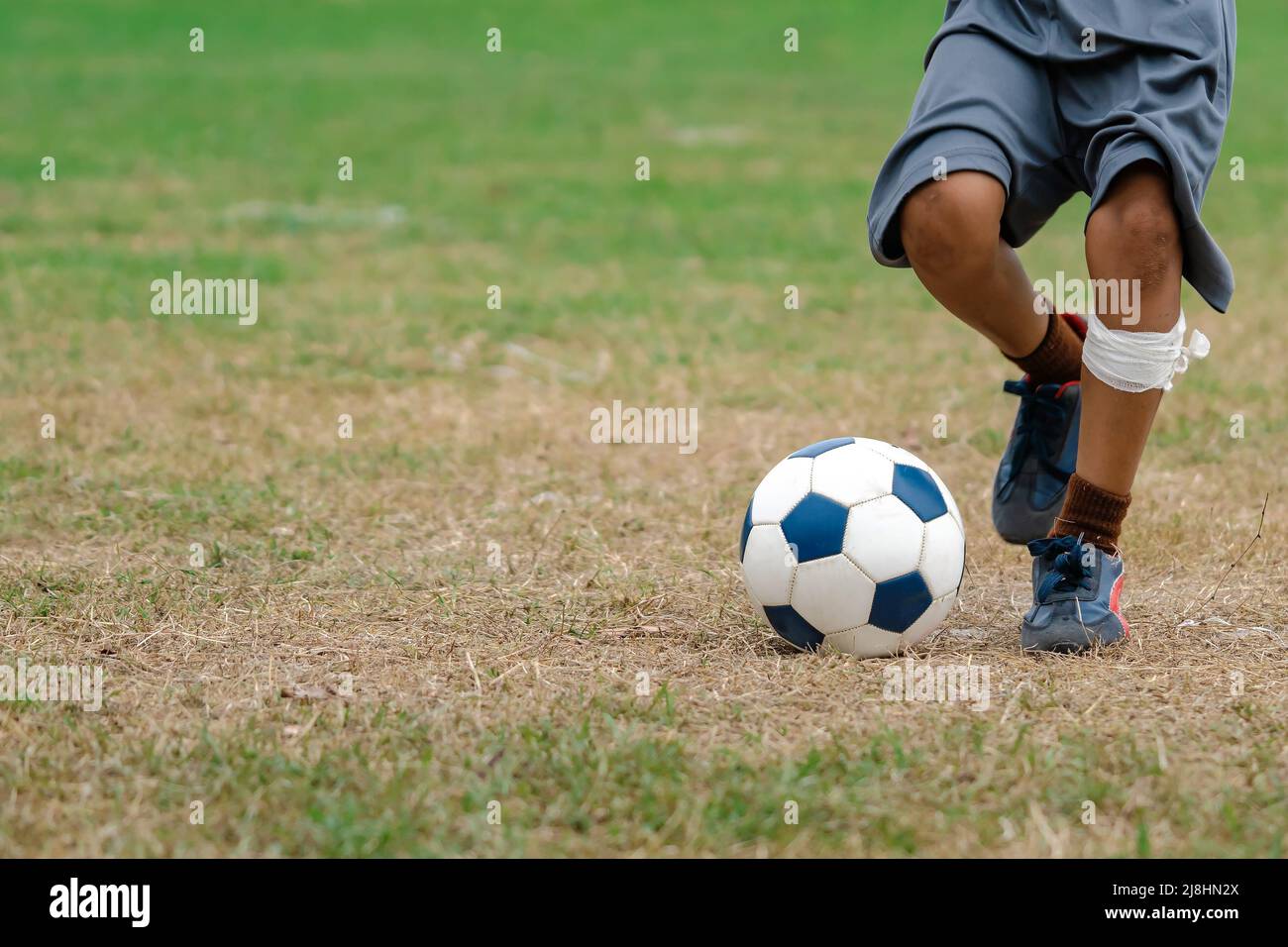 Football soccer children training class. Kindergarten and elementary ...