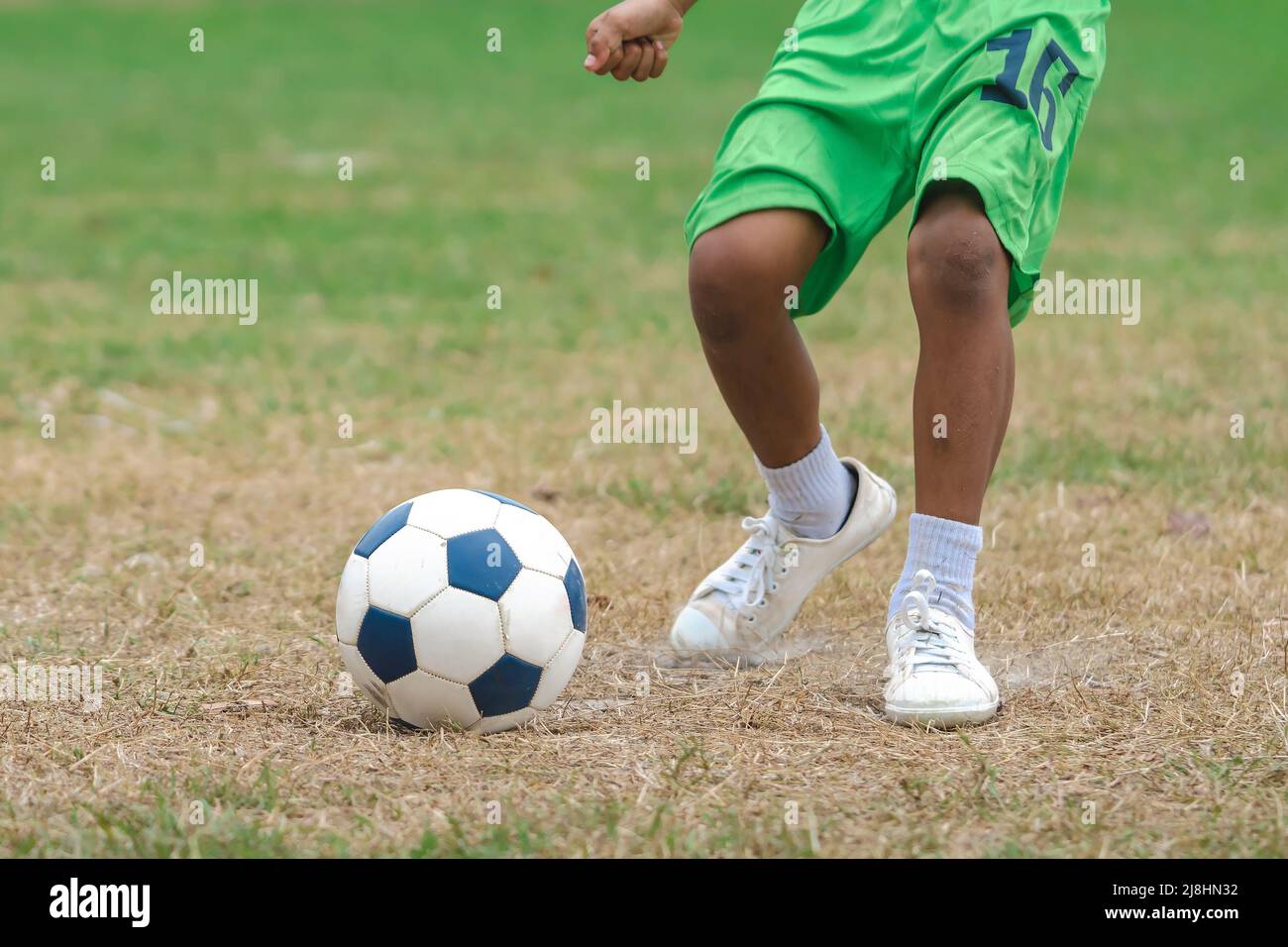 Football soccer children training class. Kindergarten and elementary ...
