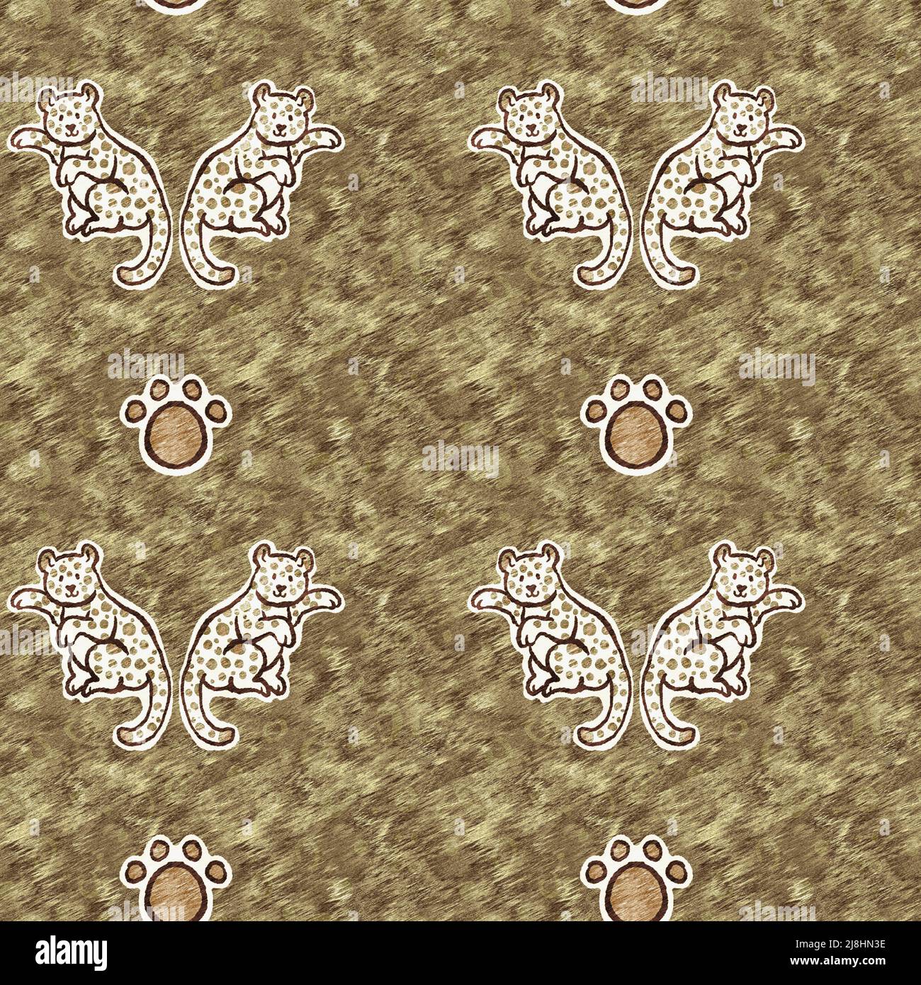 Cute safari wild leopard animal pattern for babies room decor. Seamless ...