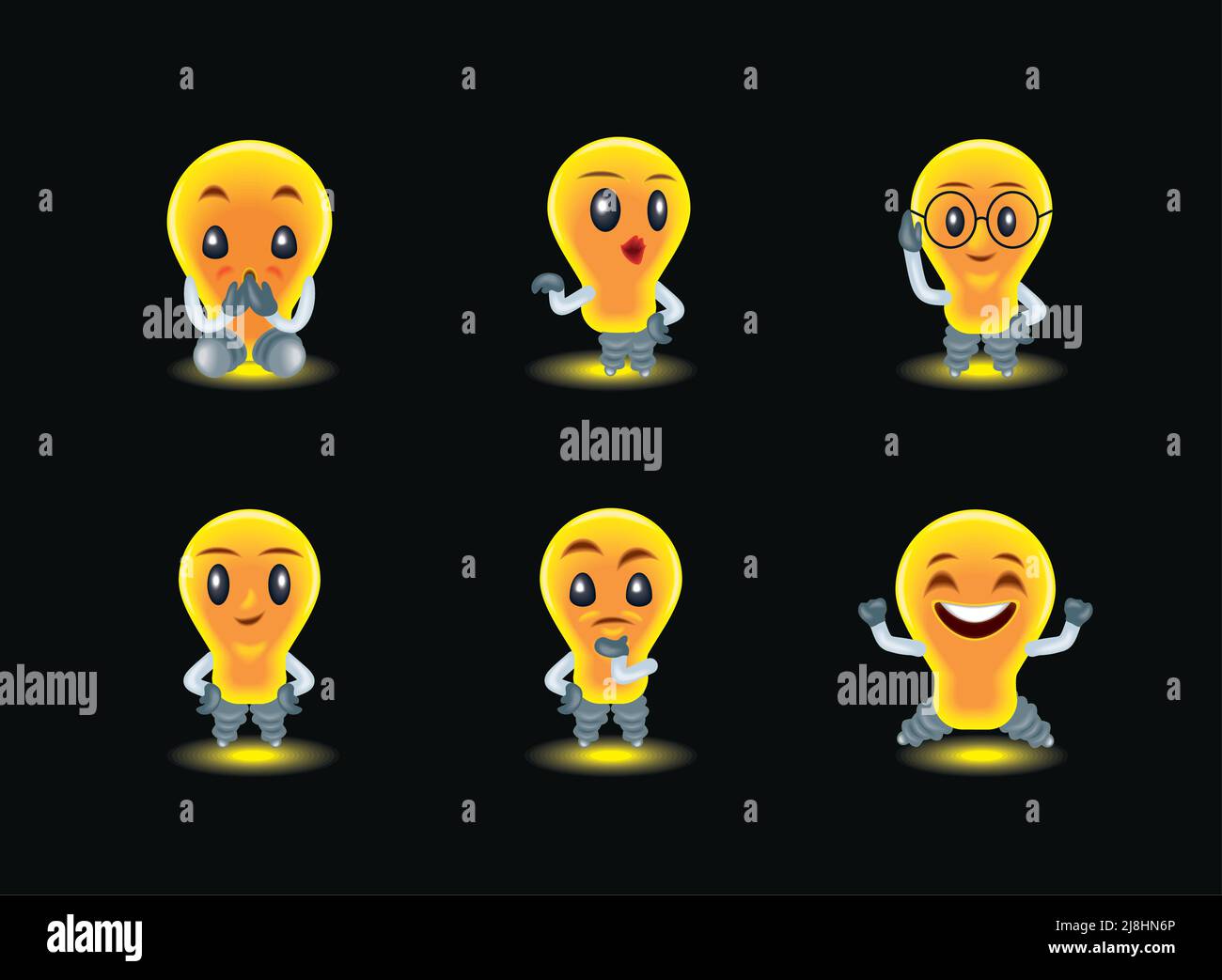 funny light bulbs characters Stock Vector Image & Art - Alamy