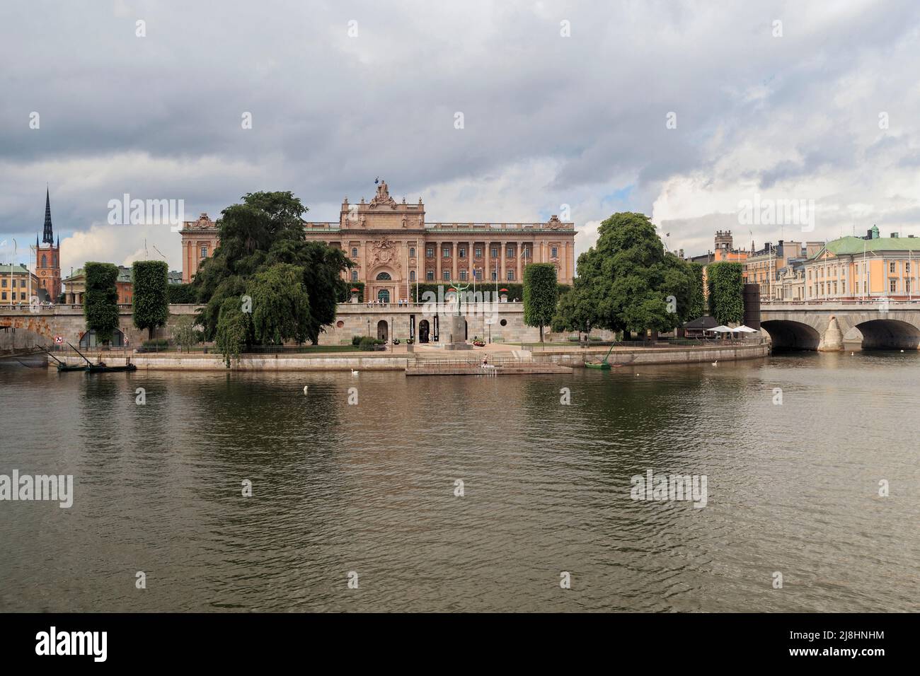 STOCKHOLM, SWEDEN - JUNE 25, 2016: This is view of the Houses of Parliament (Riksdag), which is ...
