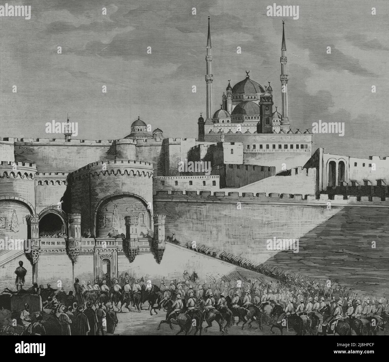 Egypt. Occupation of Cairo by the British. Entry of the British cavalry ...