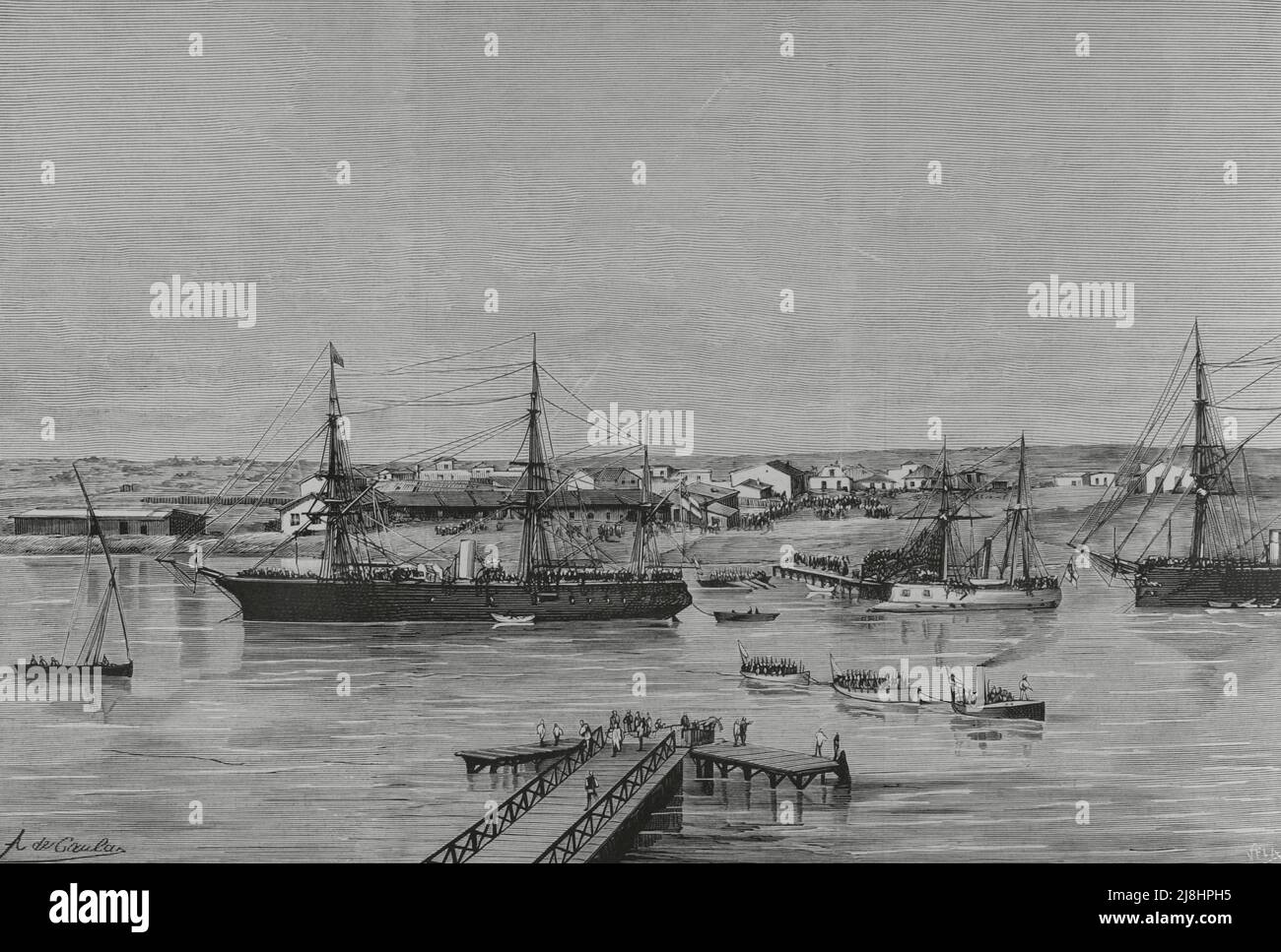Occupation of Egypt by the British Army, 1882. The Suez Canal, occupied ...