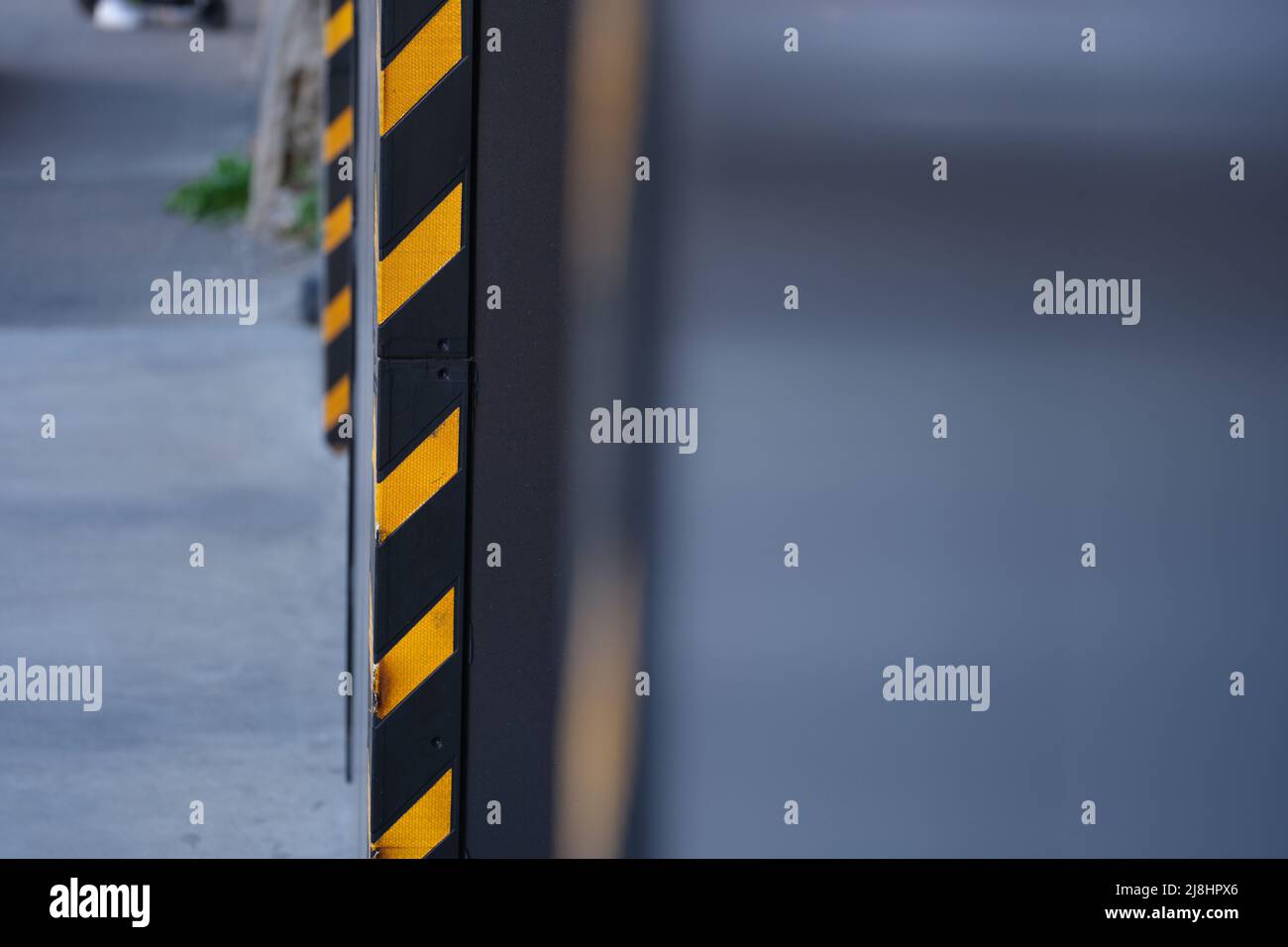 Temporary construction sign, warning workers or size limiter Stock ...