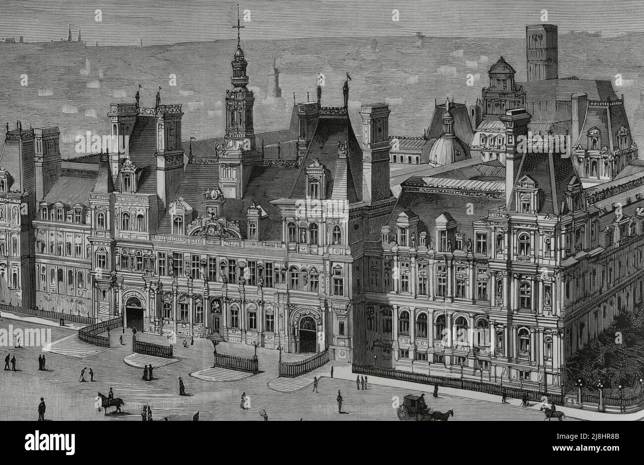 France, Paris. 'Hotel de Ville' (City Hall). The building was ...