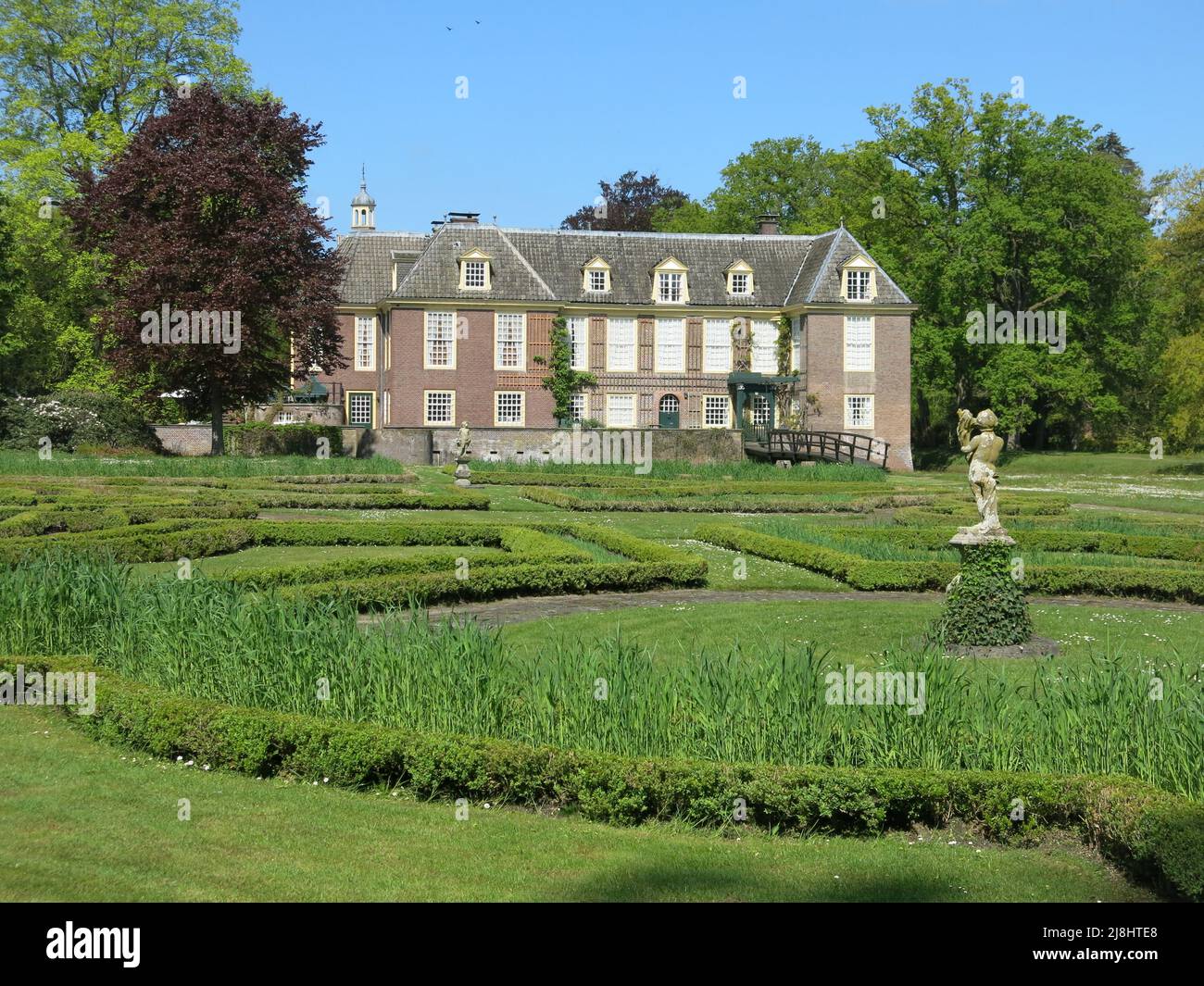 View of the parterre at the rear of the manor house at the De Wiersse ...