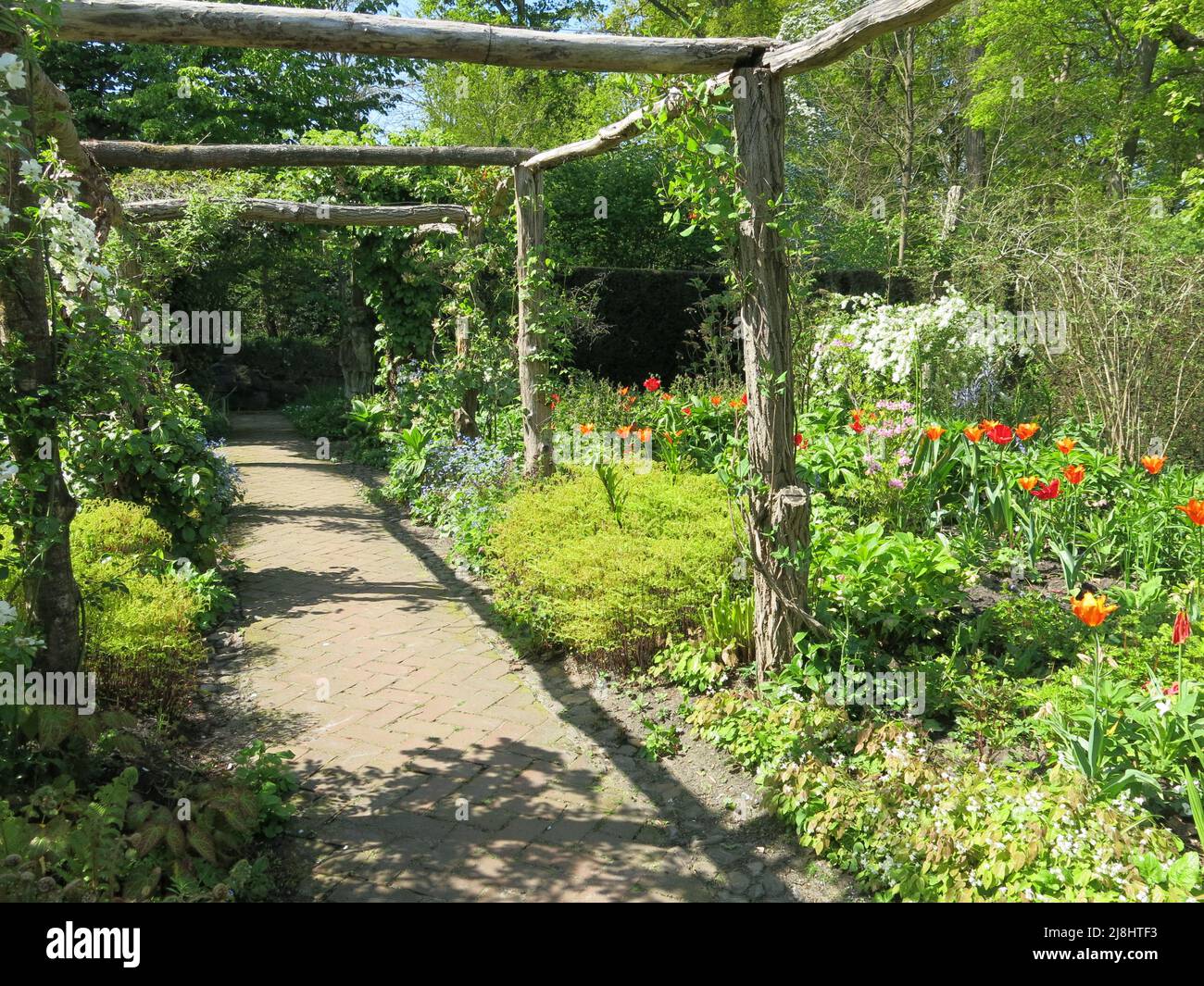 View of the formal gardens at De Wiersse, an Anglo-Dutch garden ...