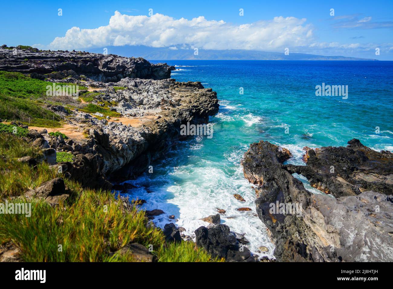 Ironwood cliffs on Hawea Point along the Kapalua Coastal Trail in the ...