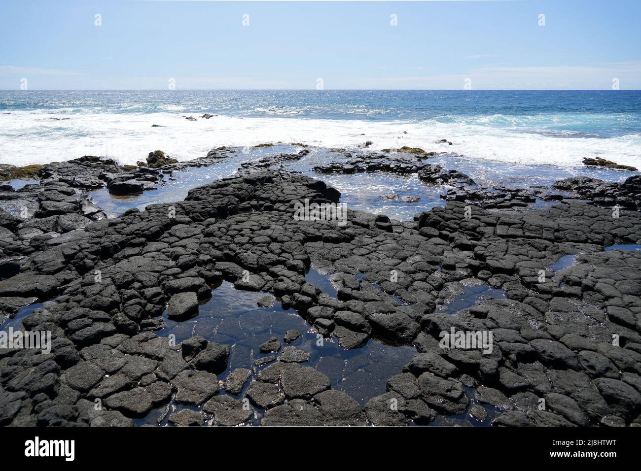 Basaltic prisms in South Point Park, the southernmost point of the ...
