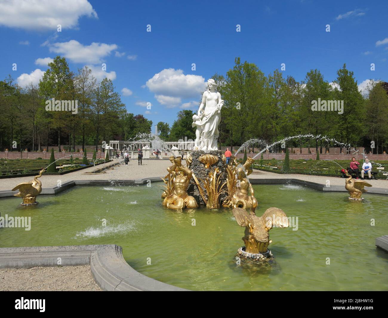 The Venus Fountain at the restored gardens of Het Loo Palace; Dutch ...