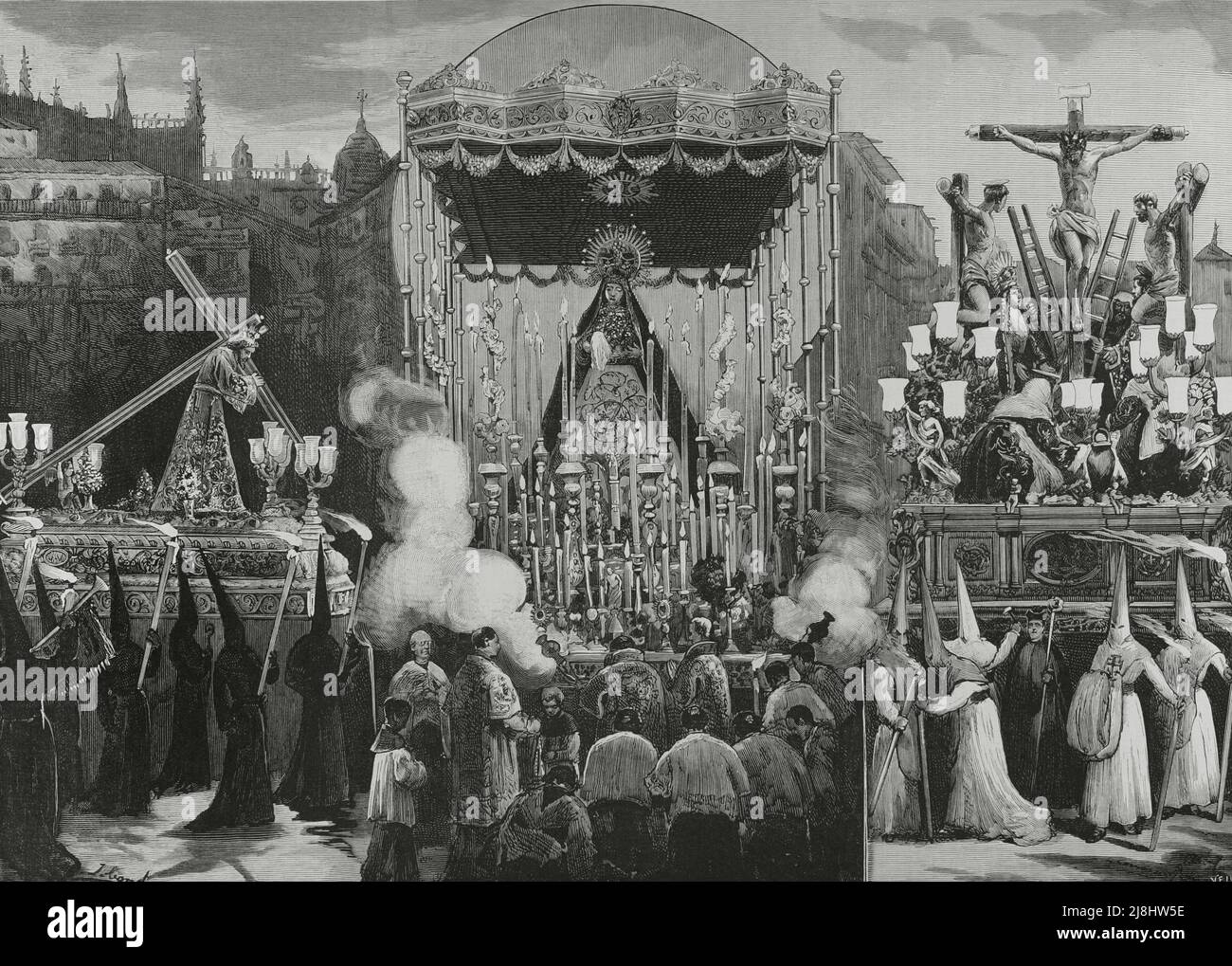 Spain, Andalusia. Holy Week in Seville. Good Friday processions ...