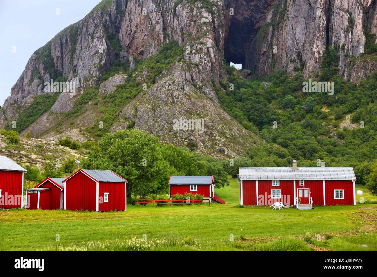 Norway rural landscape - mountain with natural see through cave ...