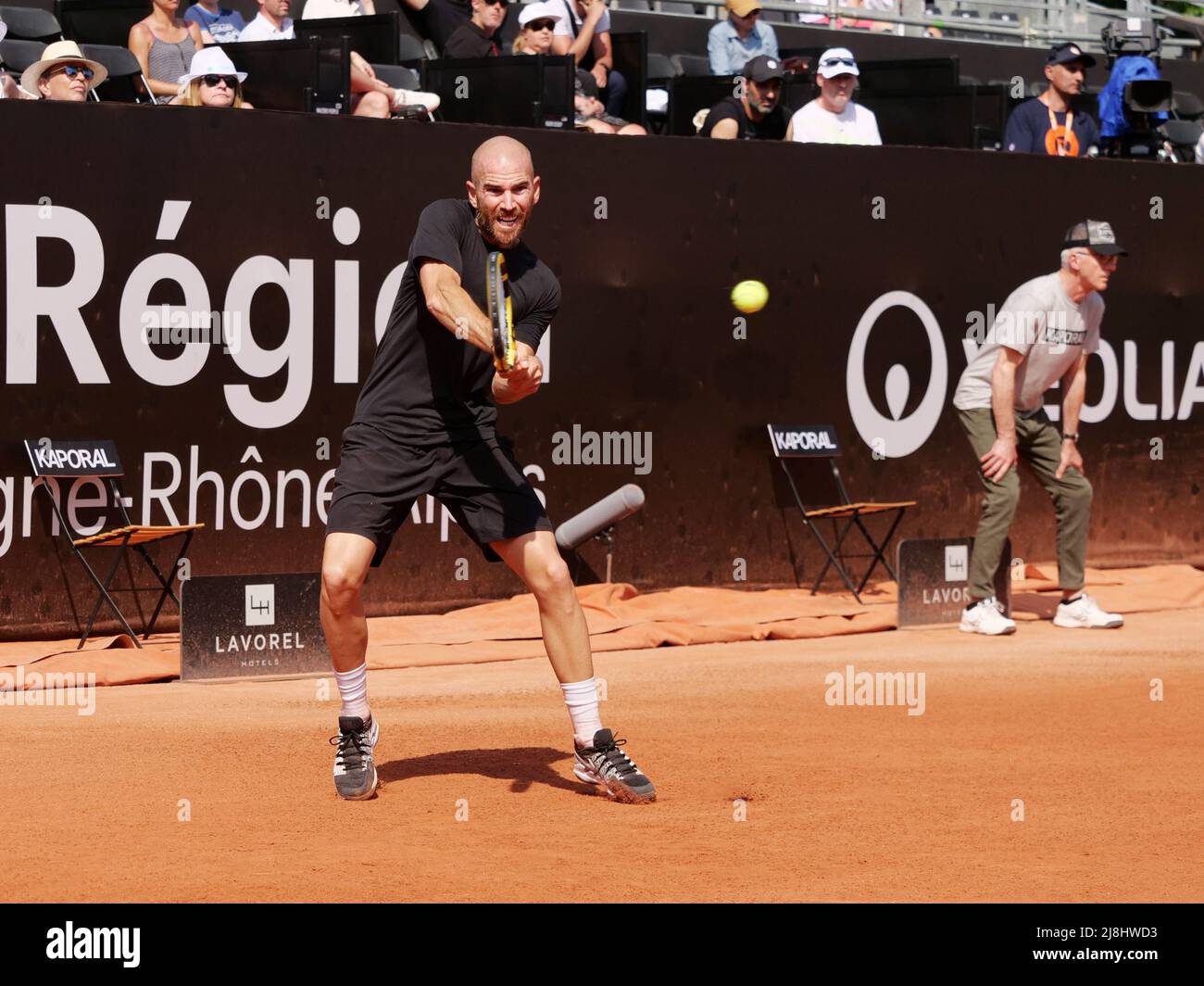 Lyon, France, 15/05/2022, Adrian Mannarino (FRA) in action against ...