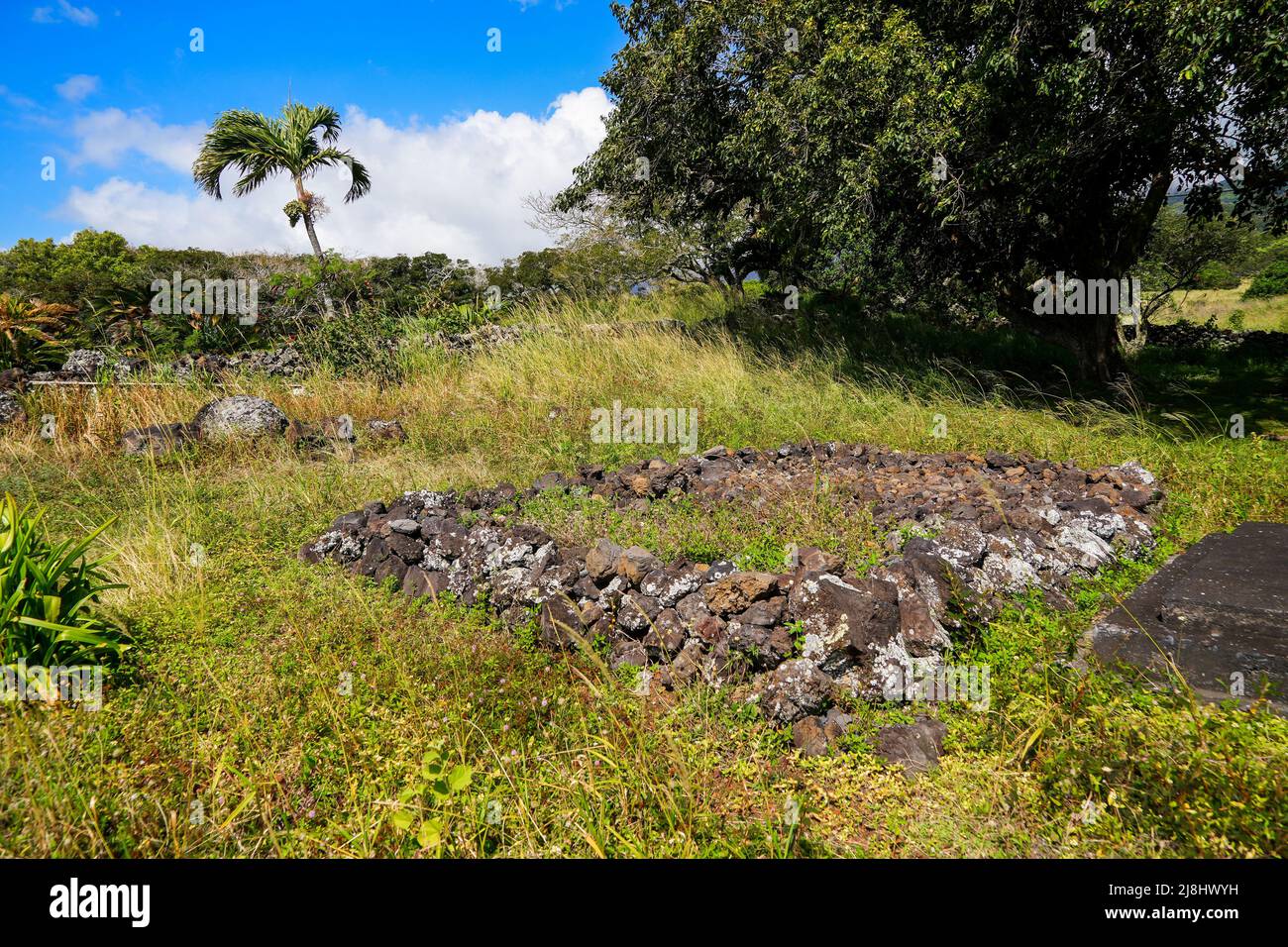 Burial grounds of Saint Joseph Church, built in 1862 along the Piilani ...