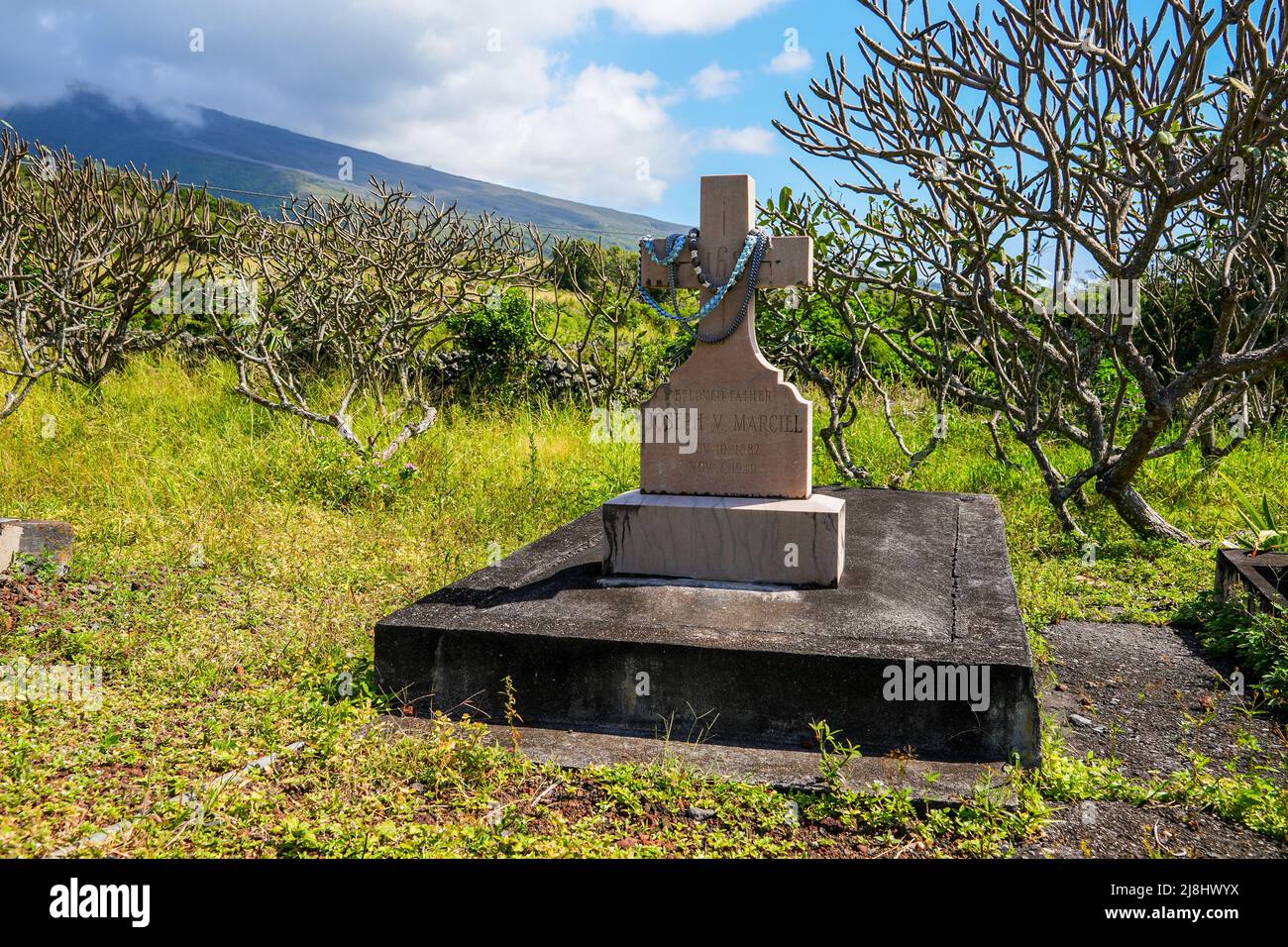 Christian grave in the cemetery of Saint Joseph Church, built in 1862 ...