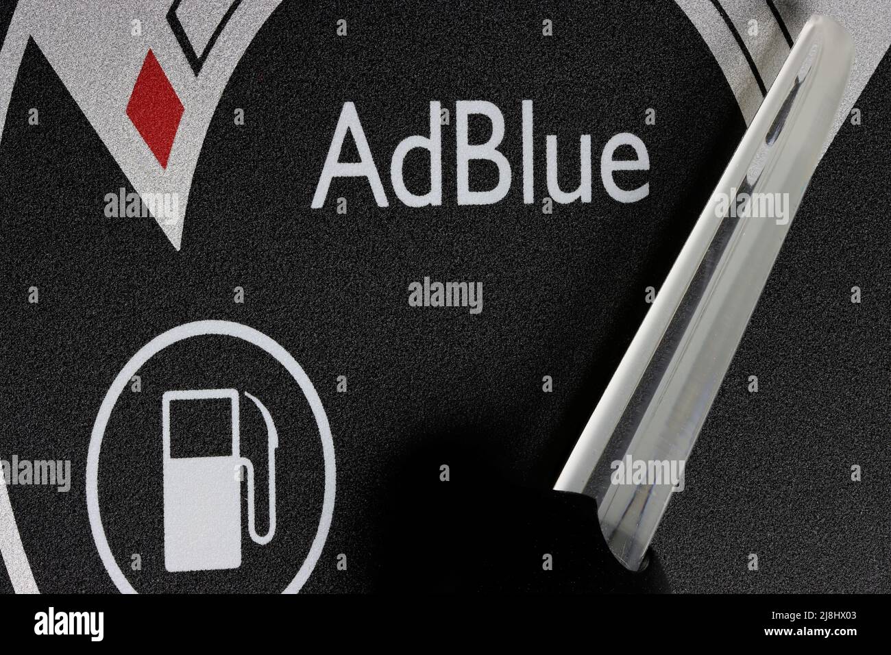 AdBlue fuel gauge in truck dashboard - full. AdBlue is a registered the ...