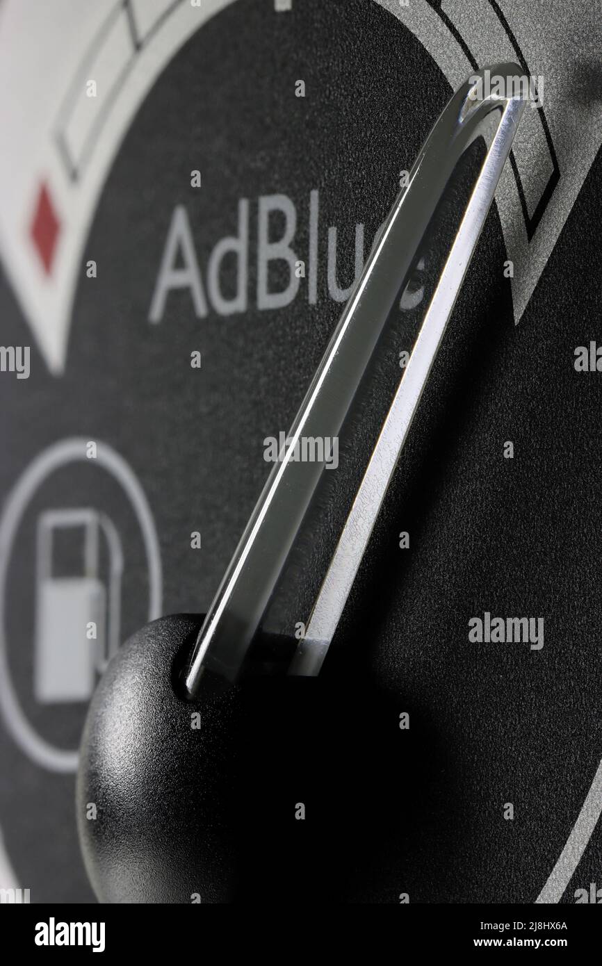 AdBlue fuel gauge in truck dashboard - full. AdBlue is a registered the ...