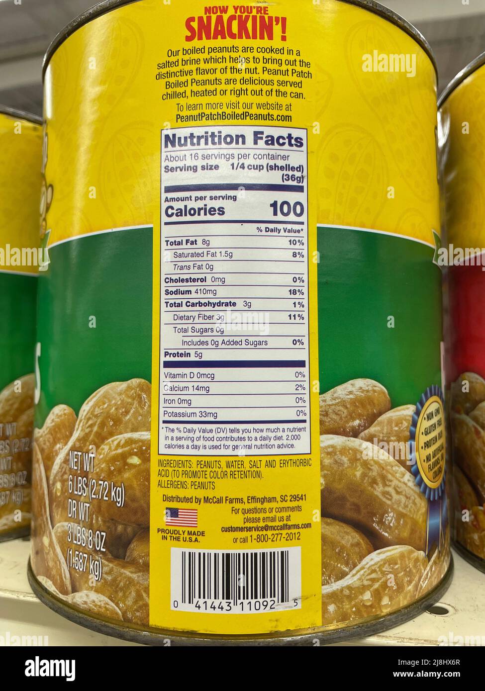 Peanuts nutrition label hi-res stock photography and images - Alamy