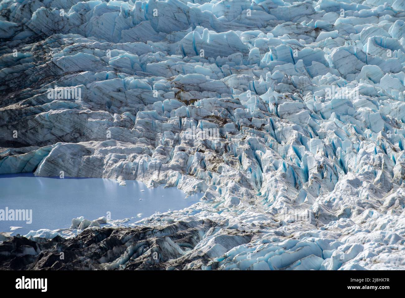 A small lake formed from melt water on Torre Glacier Stock Photo - Alamy
