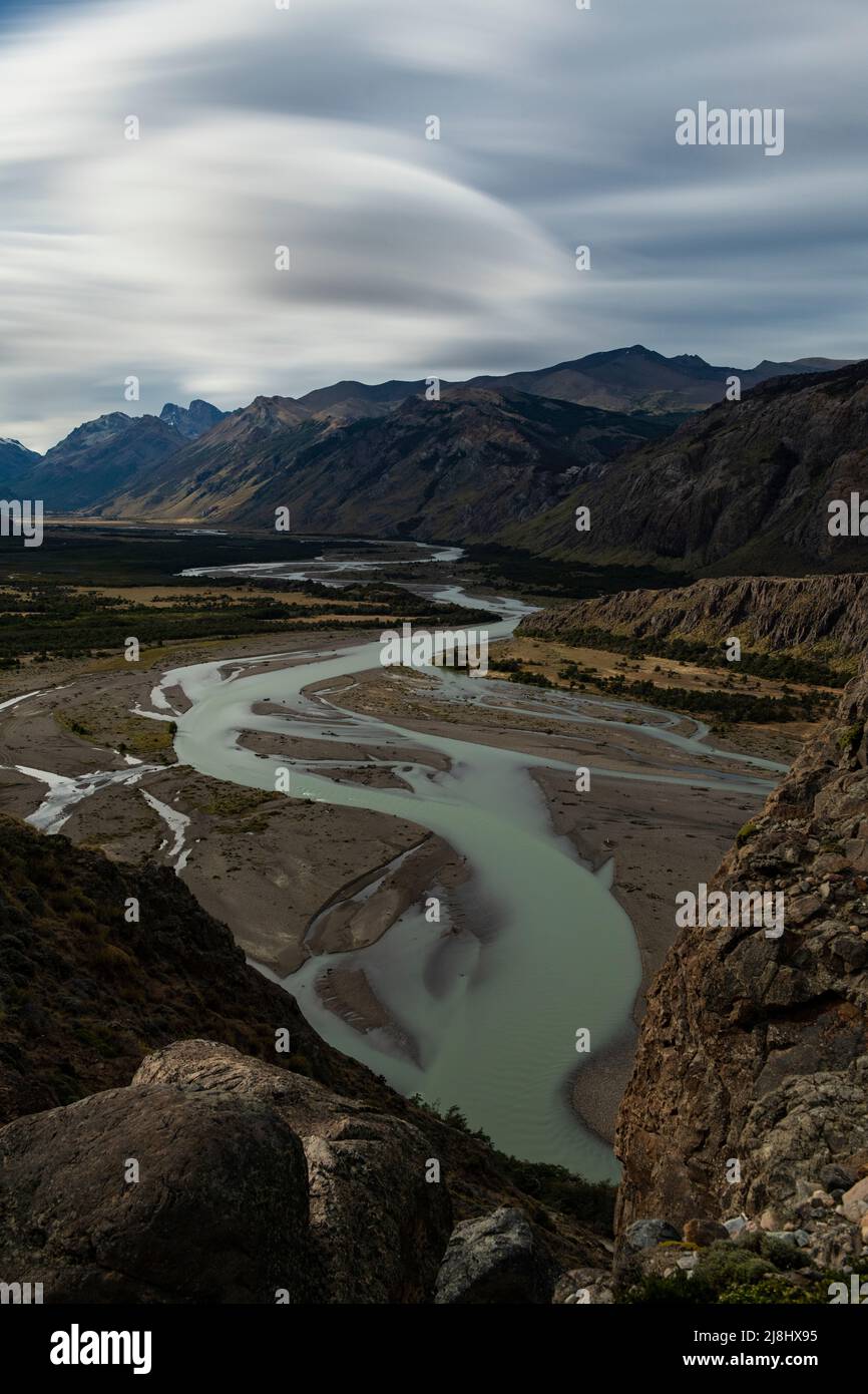 A river winds its way down a valley in Patagonia Stock Photo - Alamy