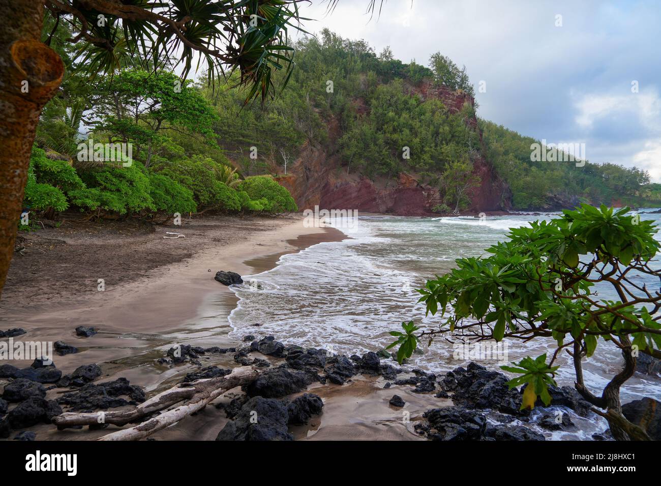 Koki Beach Park on the Road to Hana in the East of Maui island in ...