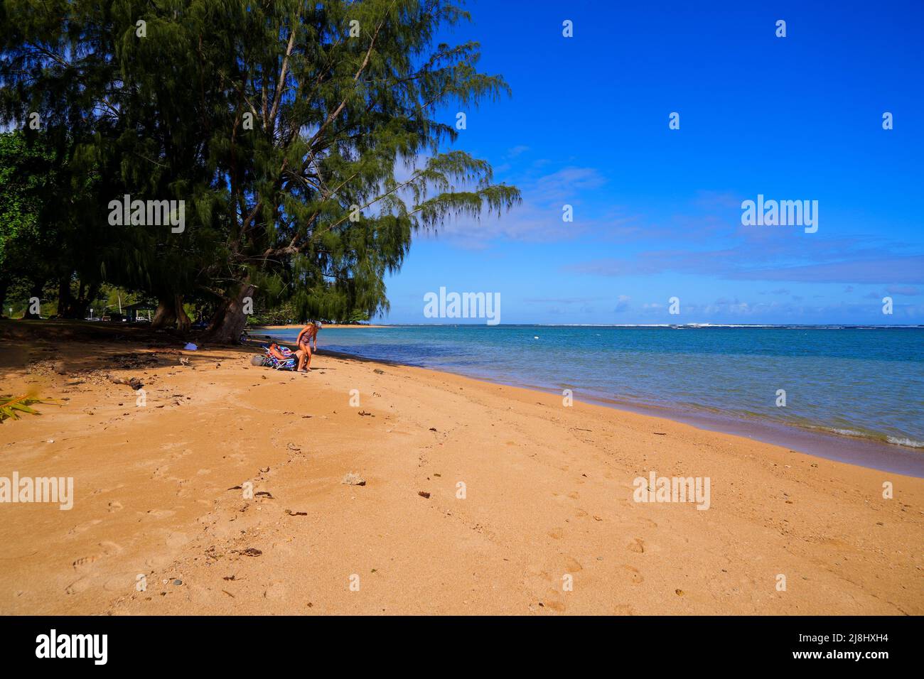 Anini Beach on the North Shore of Kauai island in Hawaii, United States ...