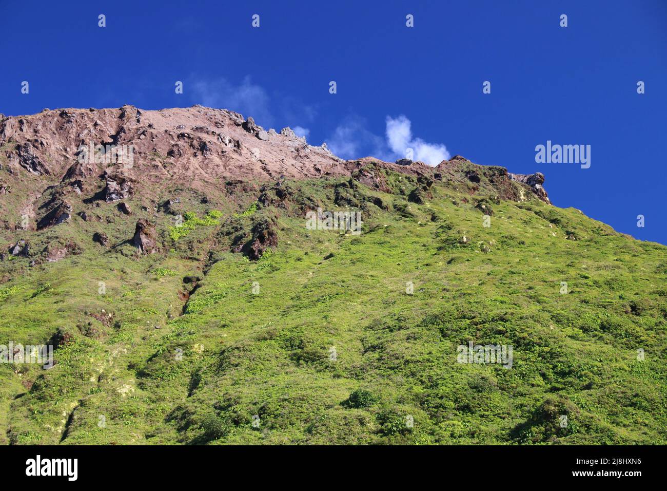 Volcano La Soufriere in Guadeloupe. Natural landmark active volcano ...