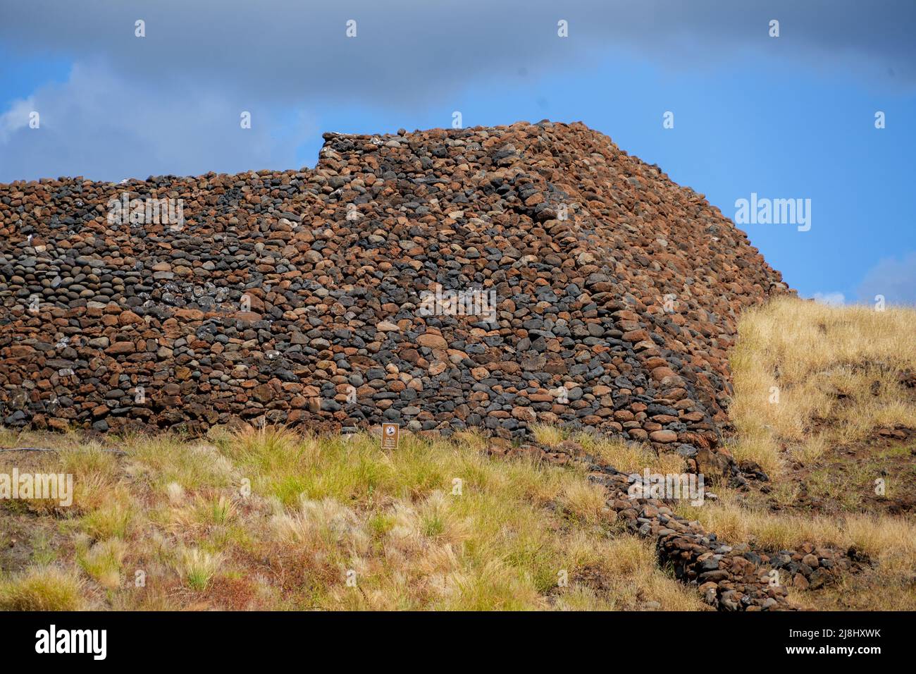 Ruins of a Hawaiian temple in the Pu'ukohola Heiau National Historic ...