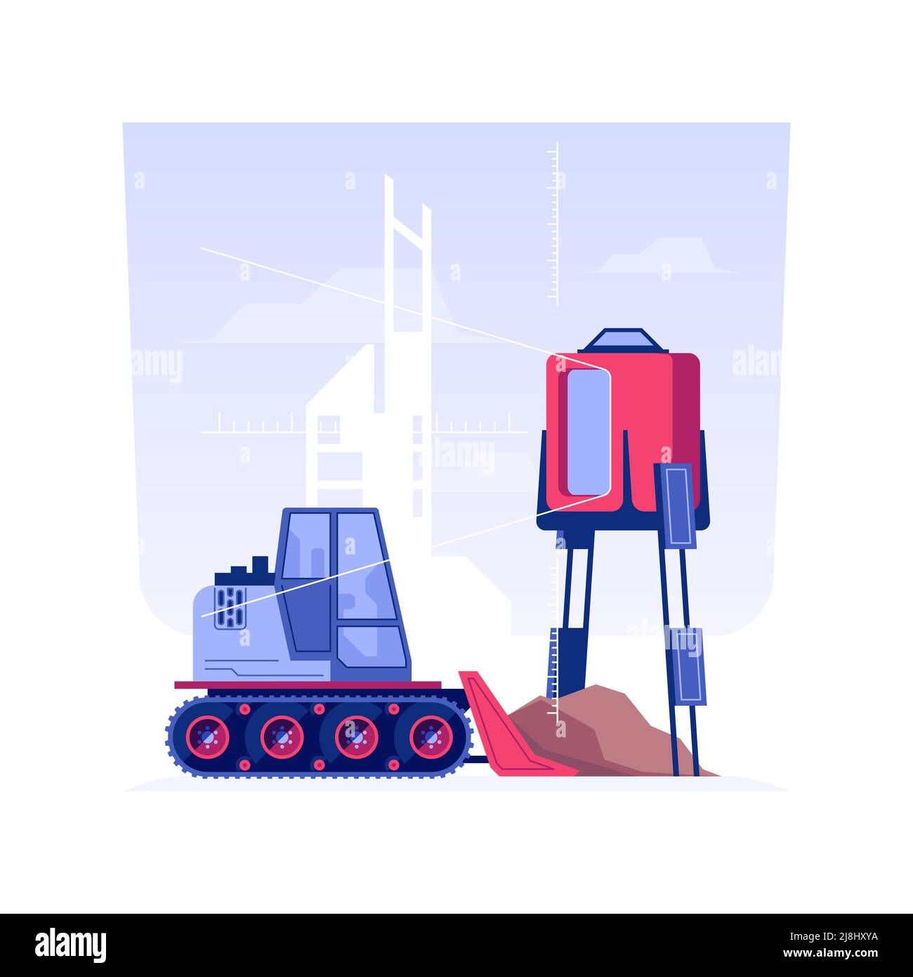 Level construction site isolated concept vector illustration. Usage of ...
