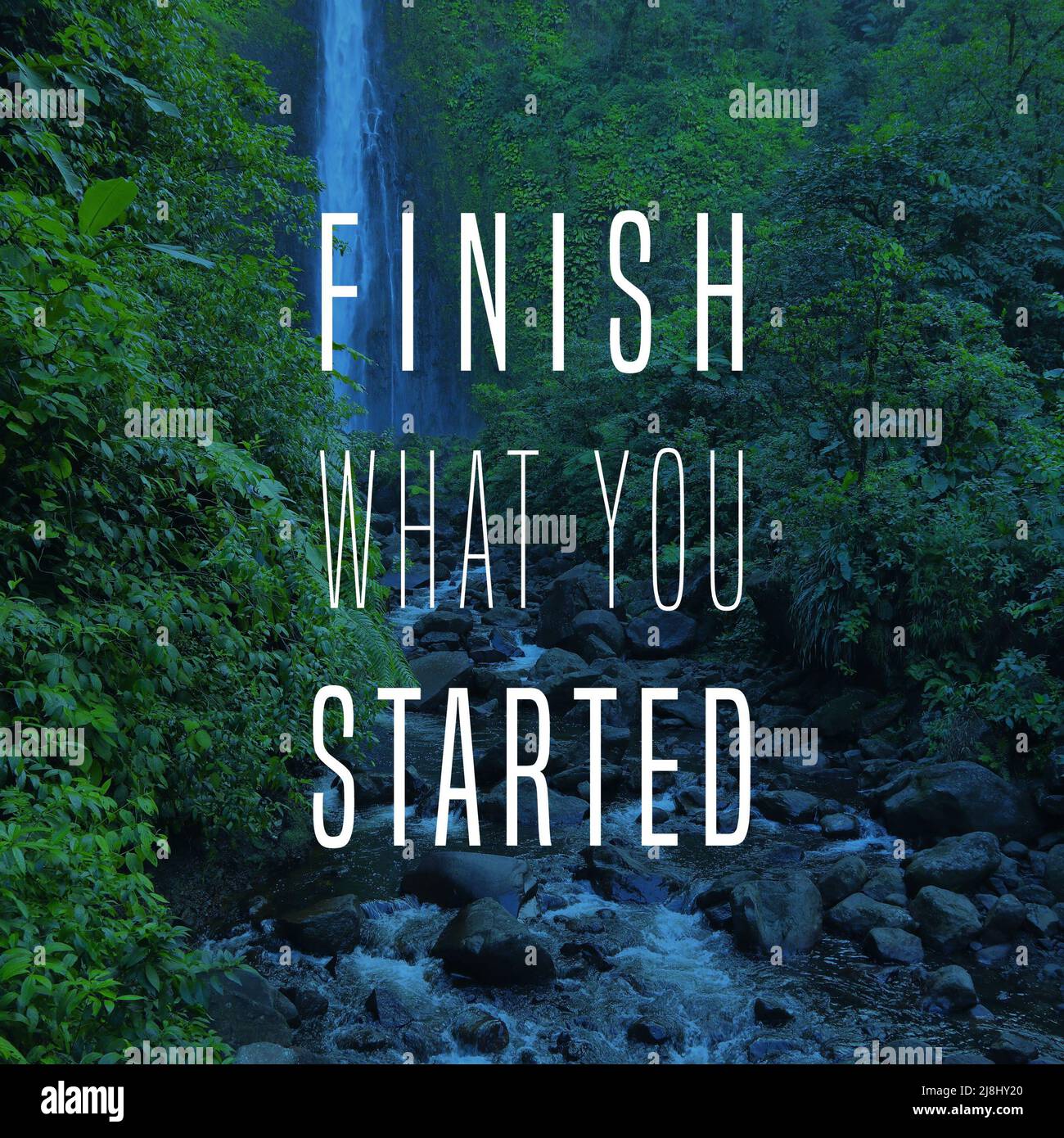Finish what you started. Motivational text poster. Social media ...