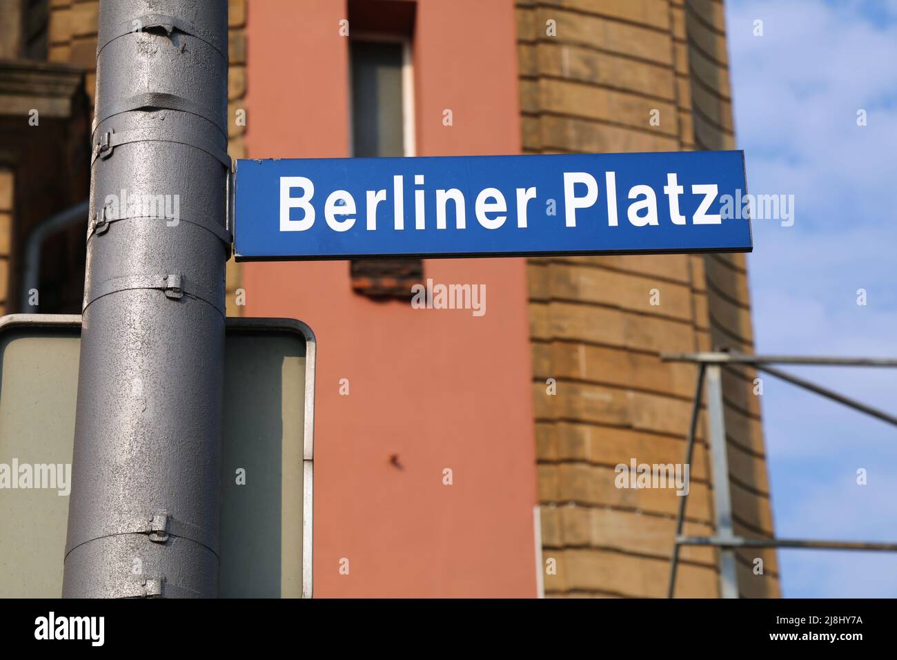 Hagen city, Germany. Berliner Platz city square sign Stock Photo - Alamy
