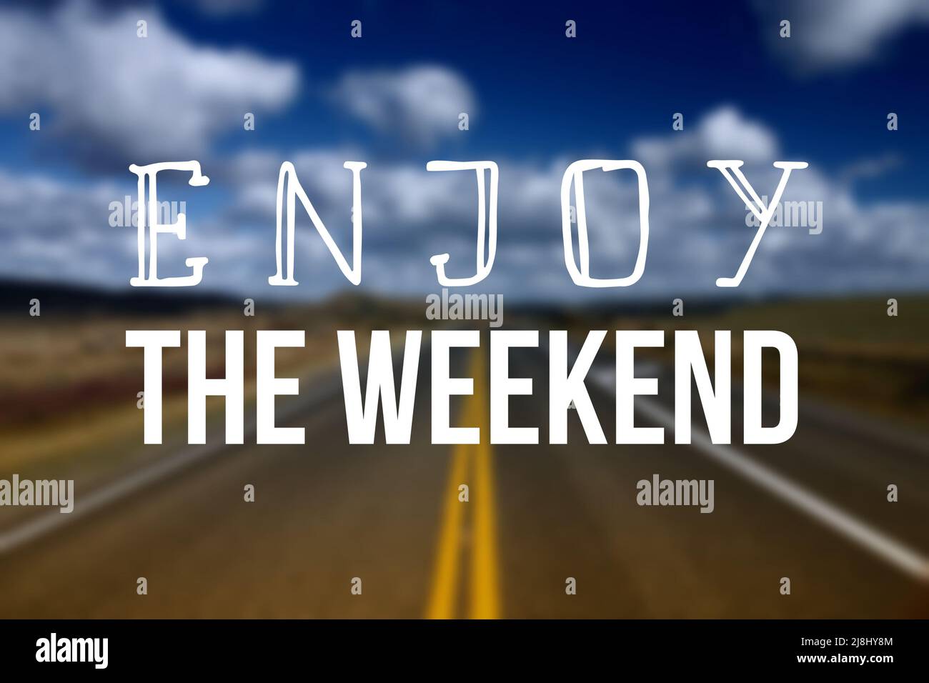 Enjoy the weekend. Motivational text poster. Office inspiration poster ...