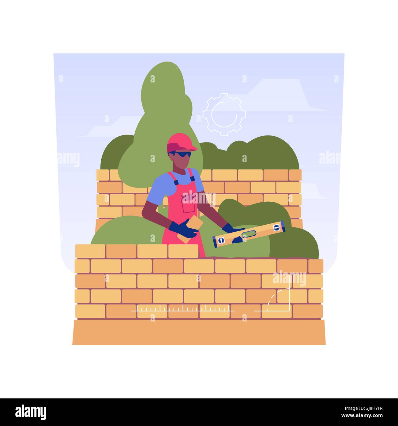 Building retaining walls isolated concept vector illustration ...