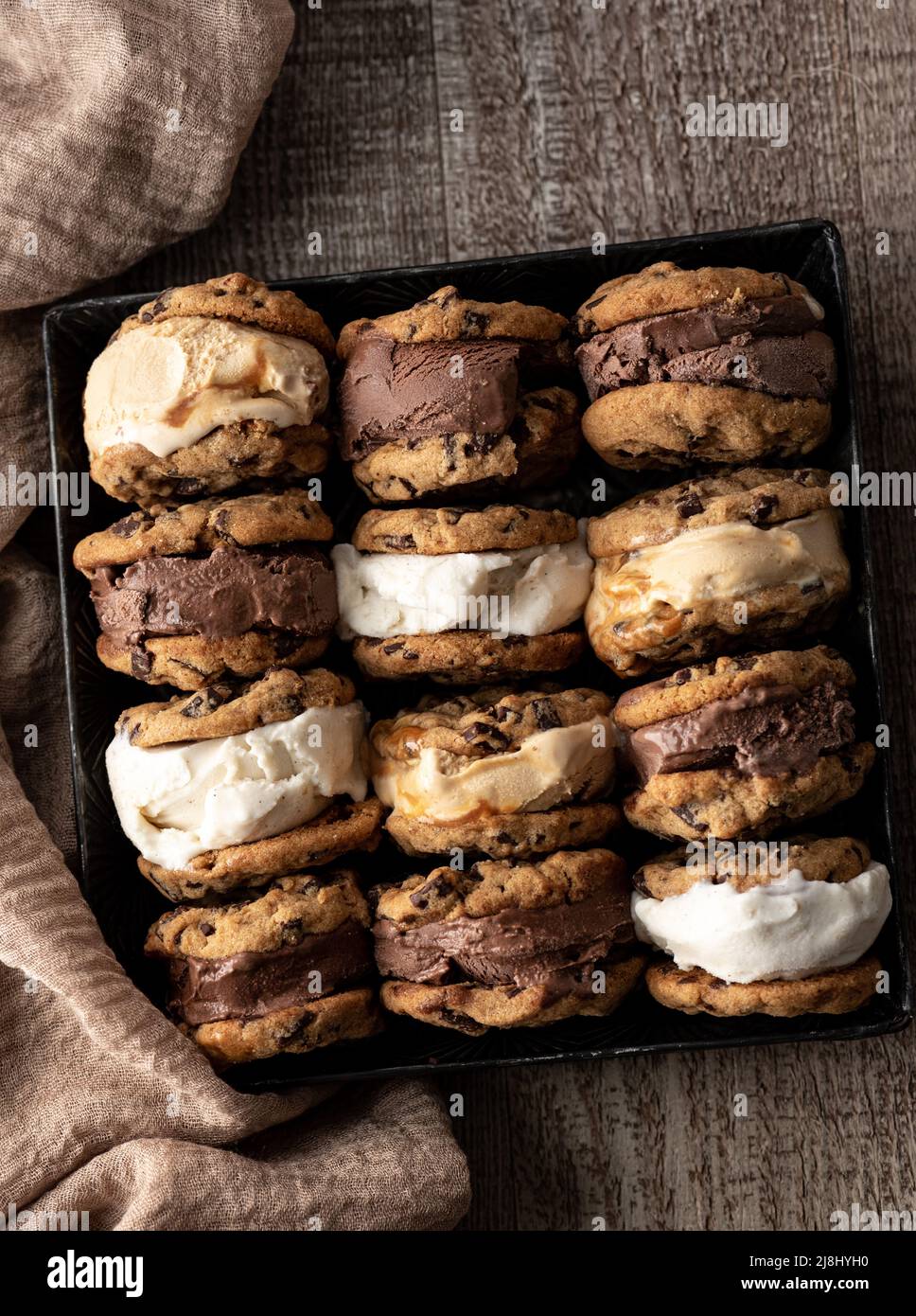 Square tray of ice cream sandwiches Stock Photo - Alamy