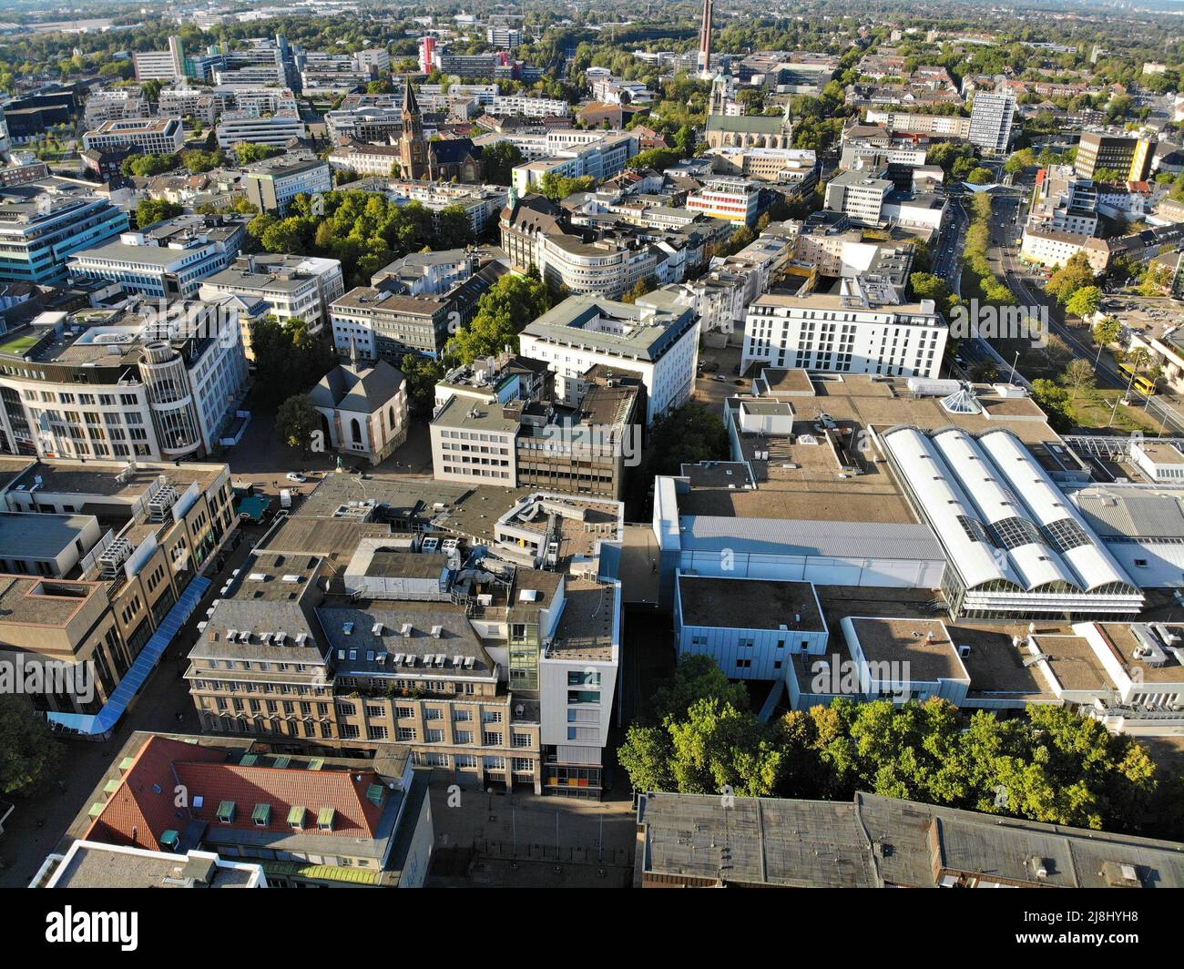 Essen city in Ruhr region, Germany. Stadtkern downtown aerial view ...
