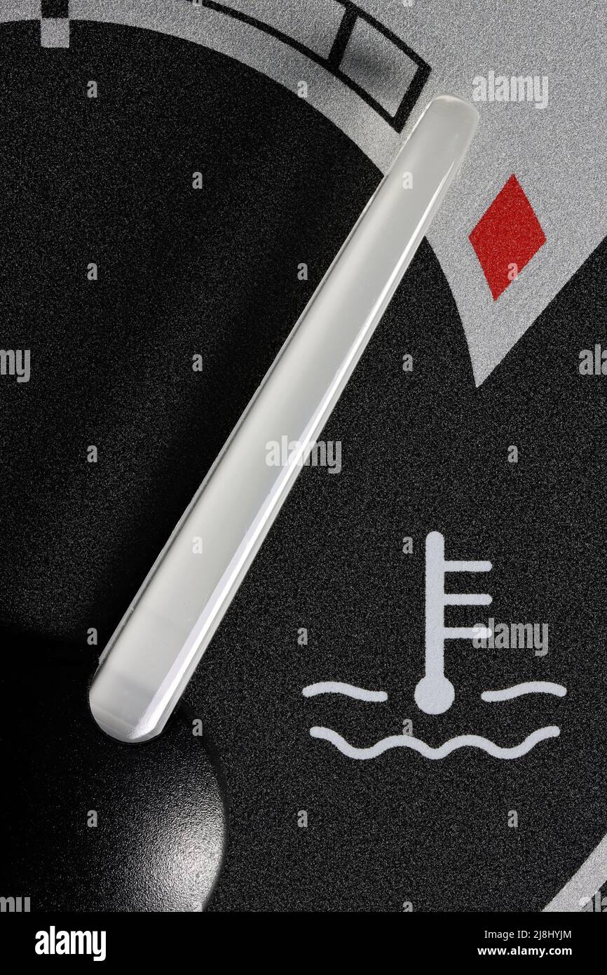 temperature gauge in truck dashboard - hot Stock Photo - Alamy