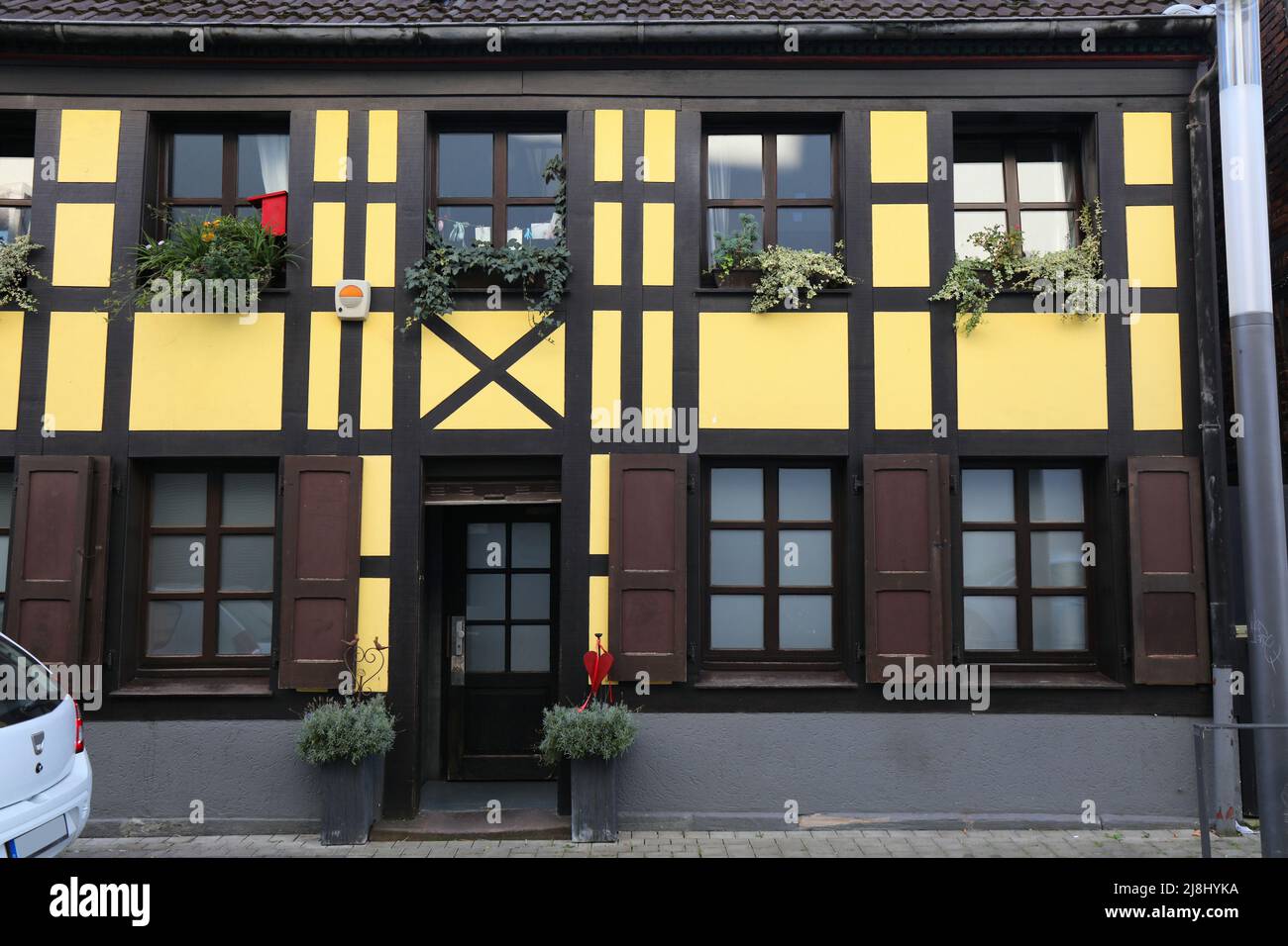 Recklinghausen traditional German architecture. Half timbered house ...
