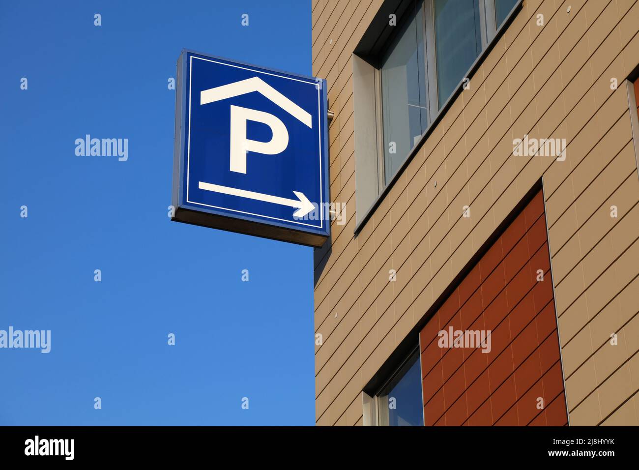 Generic parking garage sign in Cologne city, Germany Stock Photo - Alamy