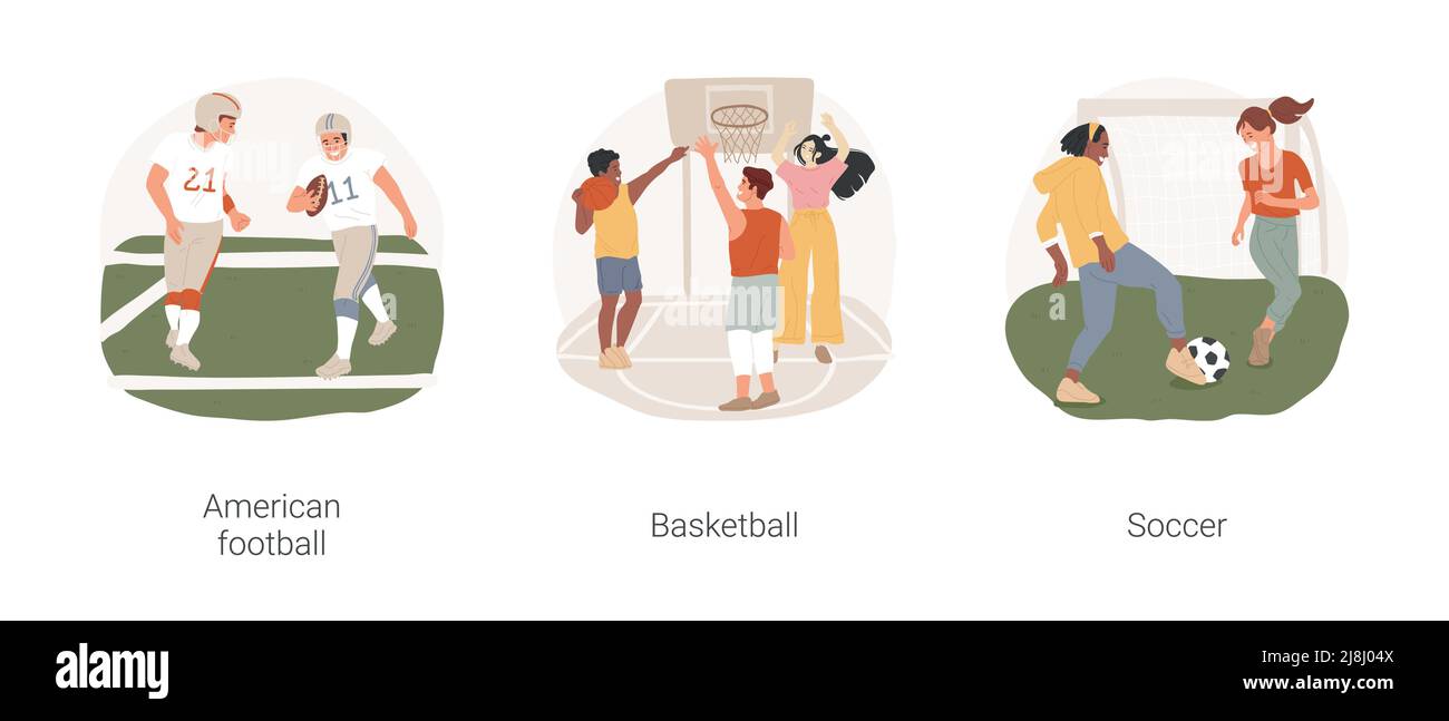 Physical education in high school isolated cartoon vector illustration ...
