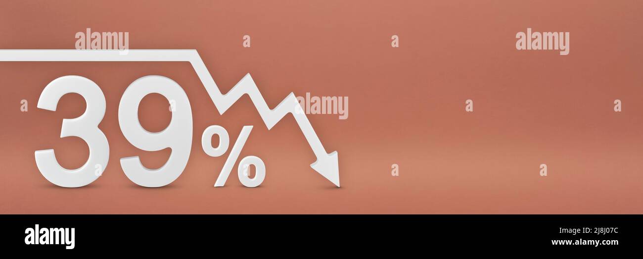 thirty-nine percent, the arrow on the graph is pointing down. Stock ...
