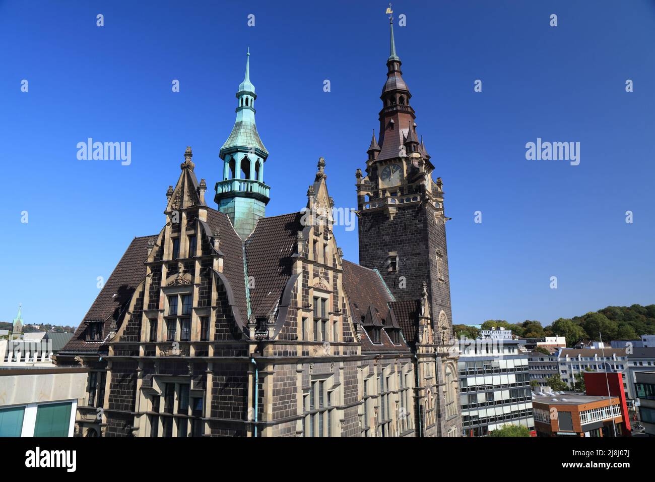 Wuppertal city in Germany. Main City Hall (Rathaus) in Elberfeld ...