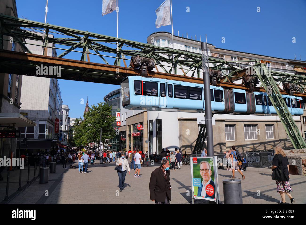 WUPPERTAL, GERMANY - SEPTEMBER 19, 2020: Wuppertaler Schwebebahn ...