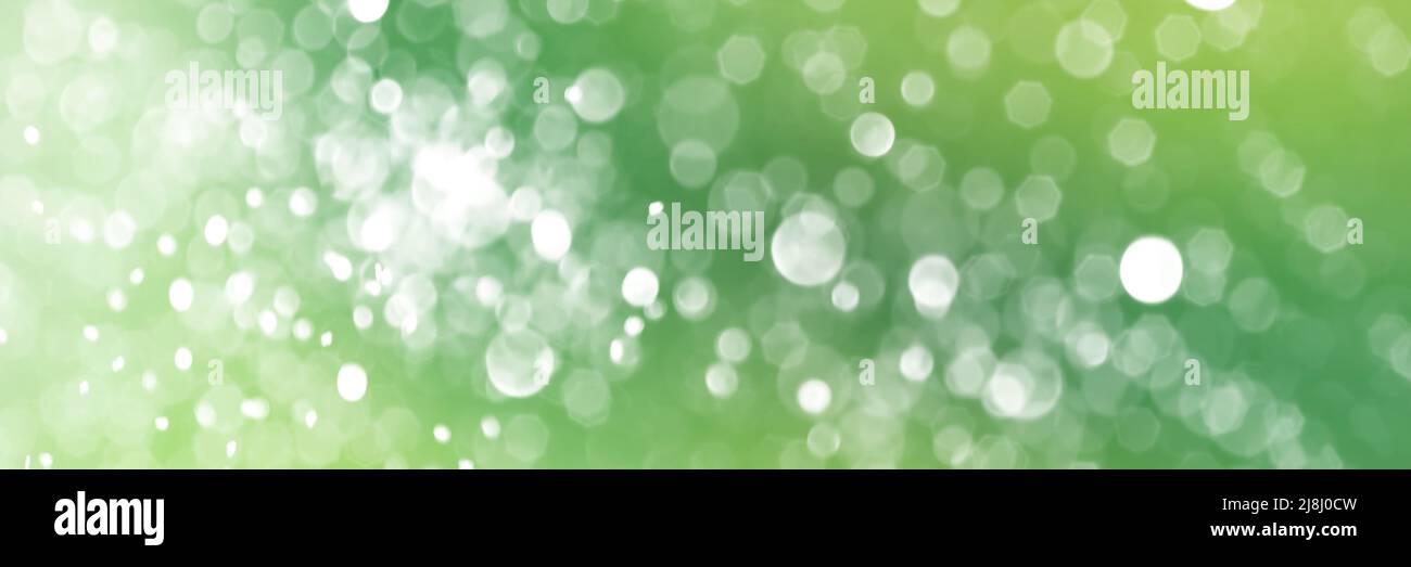 Summer green sparkling glitter bokeh background, banner texture ...
