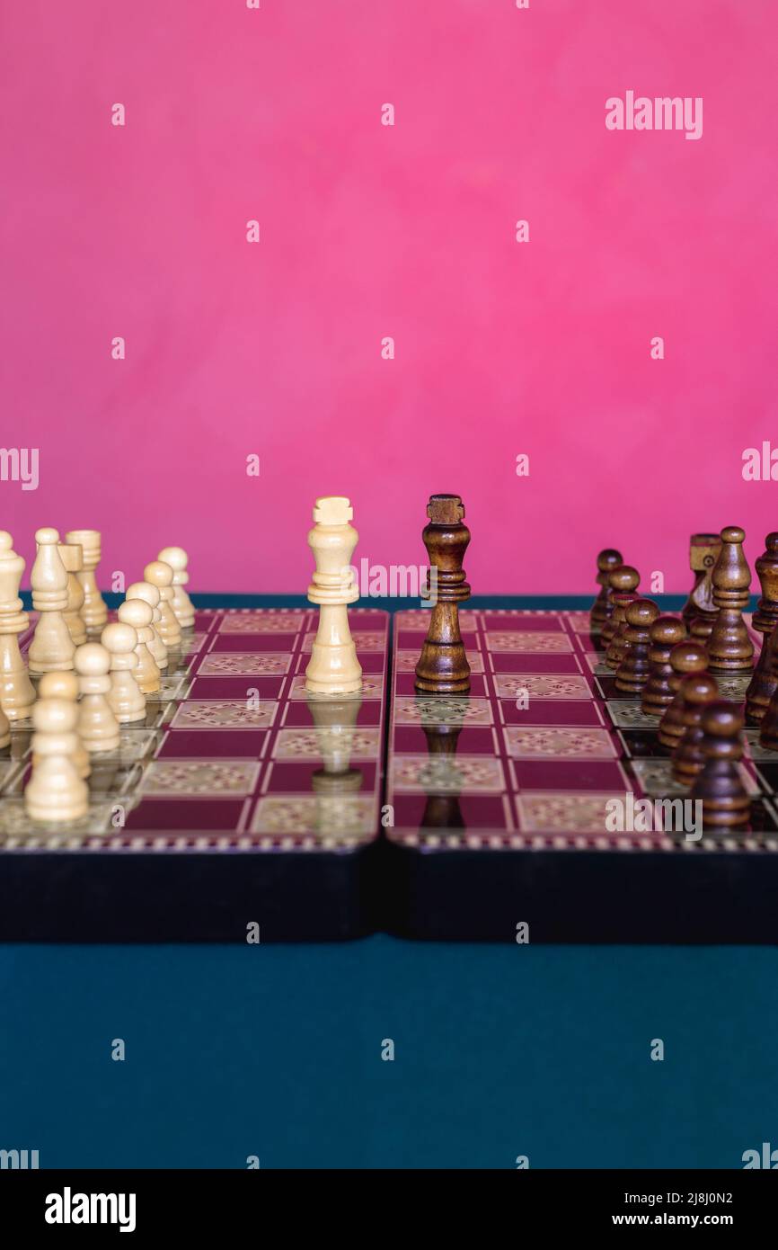 Two kings met on a chess board Stock Photo - Alamy