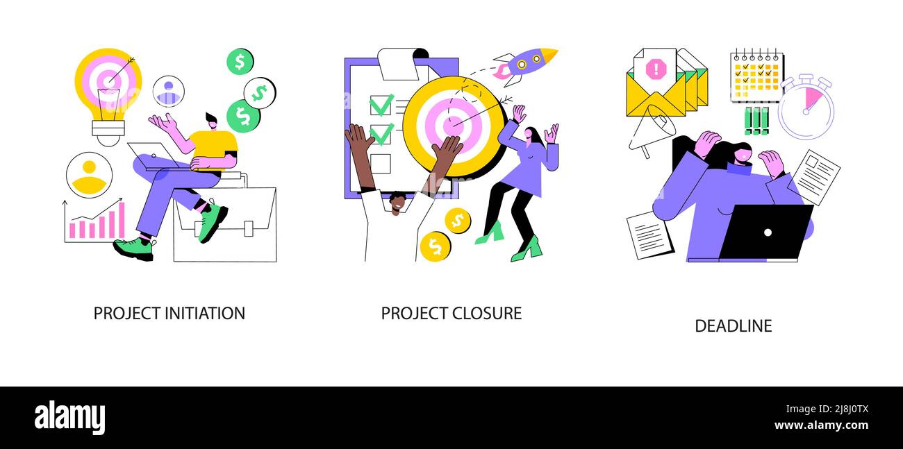 Project Lifecycle Abstract Concept Vector Illustration Set Project